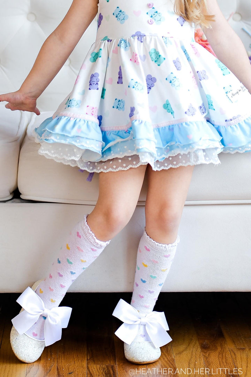 WHITE Rock Glitter Maryjane Ballet Flats with WHITE Satin Bow - Flower ...