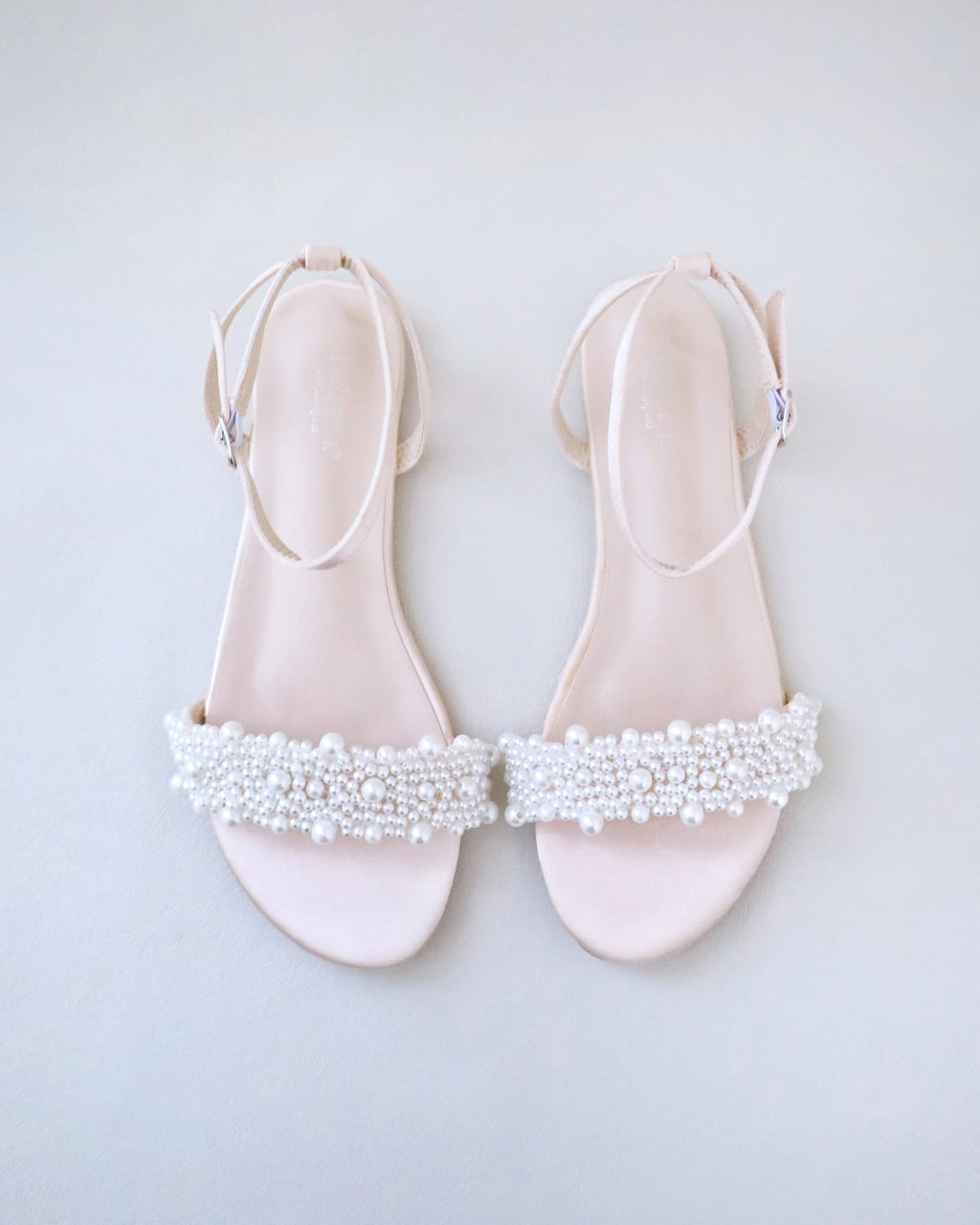 Satin Evening Flat Sandal with Perla Applique, Bridesmaids Sandals ...