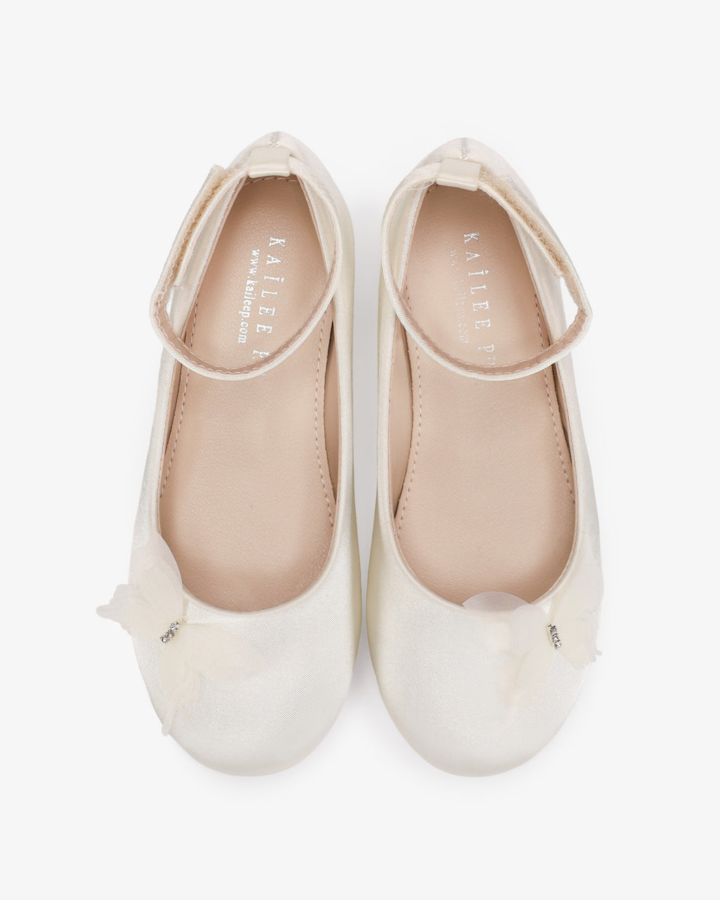 Satin Flower Girls Ballet Flats with Butterfly Kiss, Birthday Parties ...