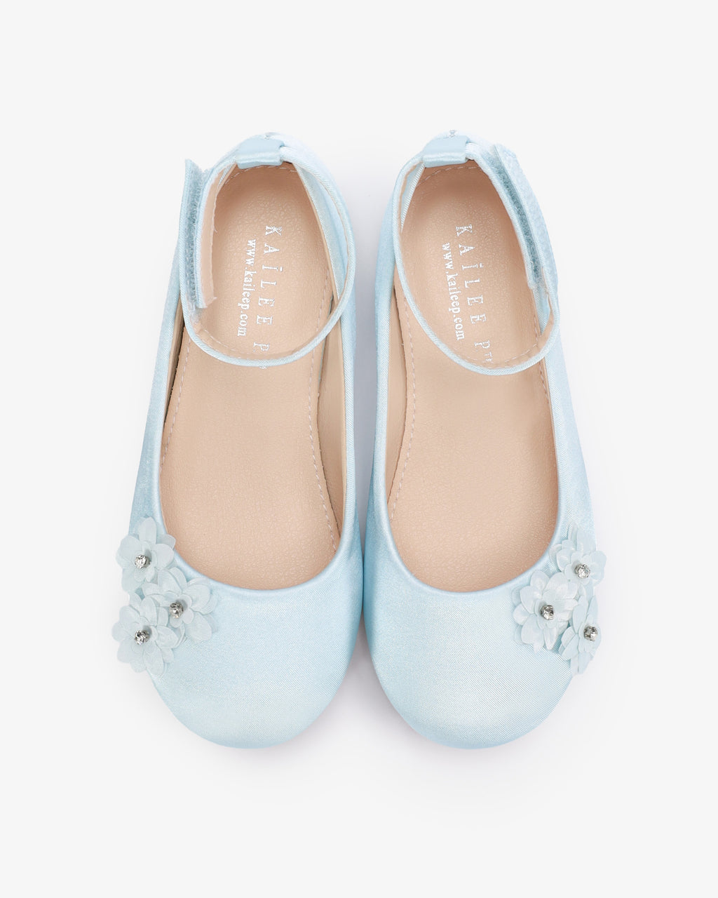 Satin Flower Girls Ballet Flats with Flower Applique, Birthday Parties ...