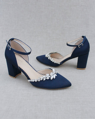 Marquise Rhinestone Block Heel Evening Shoes, Prom Shoes, Bridesmaids ...