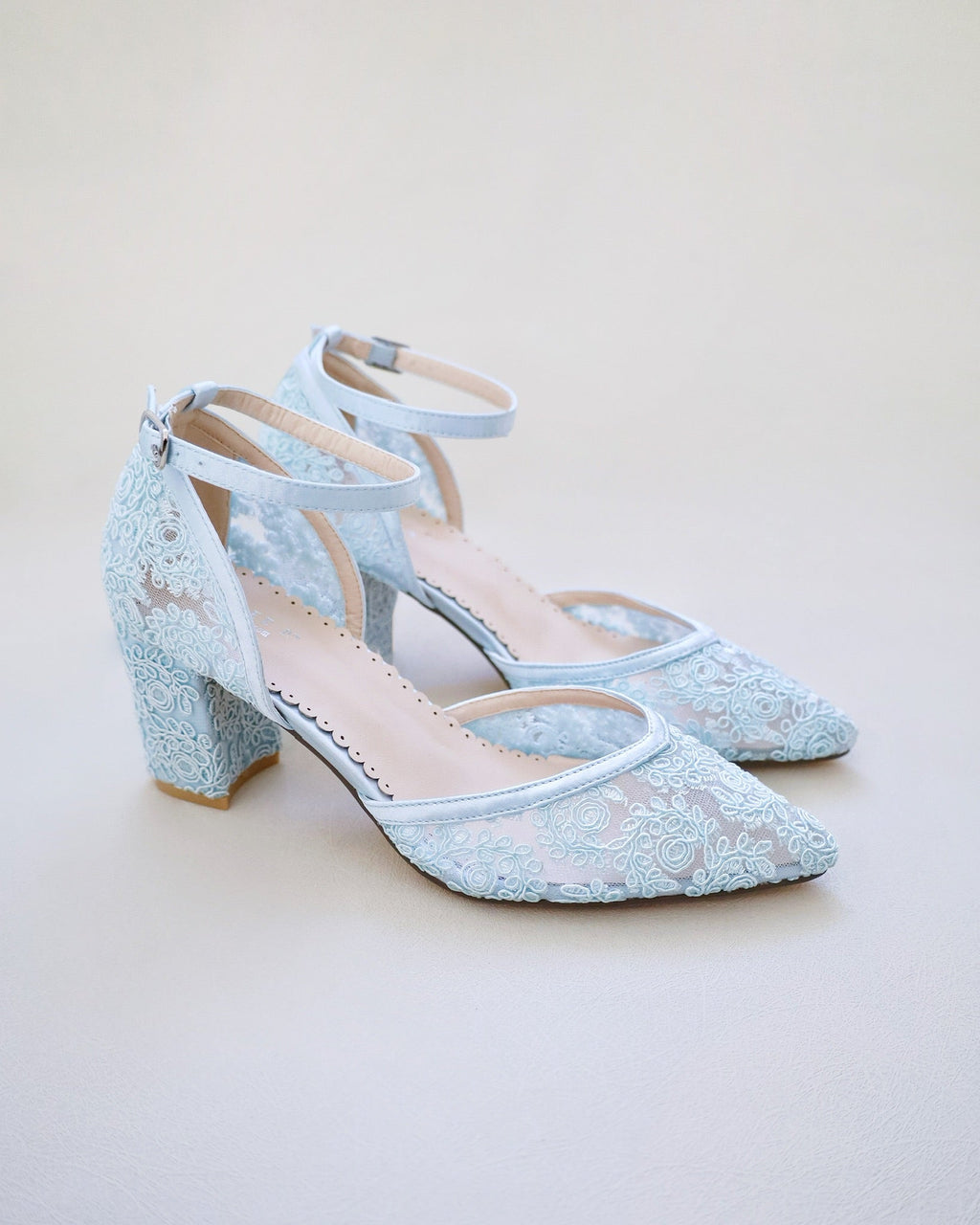 Lace Block Heel For Weddings – Kailee P. Inc.