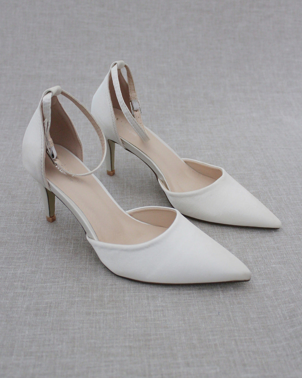 Ivory Simple Satin Wedding Heels, Bridesmaid Shoes, Bridal Shoes ...