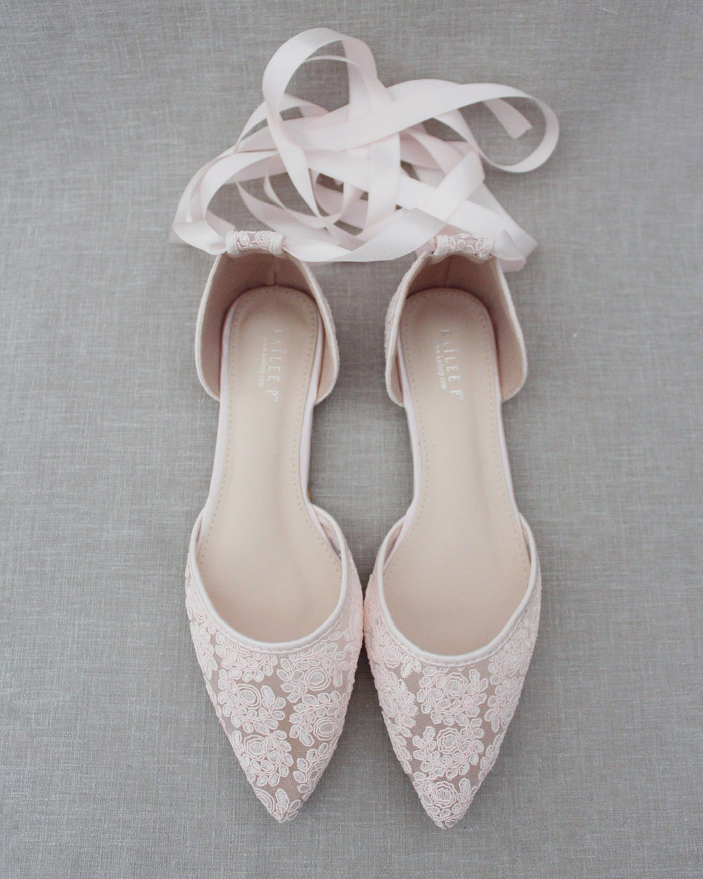 Dusty Pink Crochet Lace Pointy Toe, Lace Up Shoes, Bridesmaid shoes ...