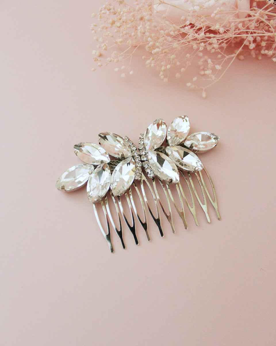 Jeweled Bridal Comb - Wedding Hair Comb, Bride Hair Comb, Hair Pins ...