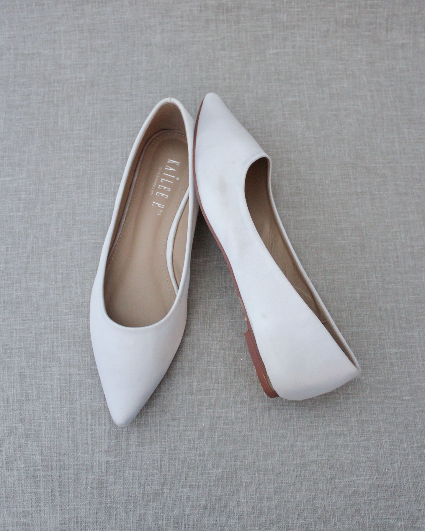 White Pointy Toe Wedding Flats, Bridal Shoes, Bridesmaids Shoes ...
