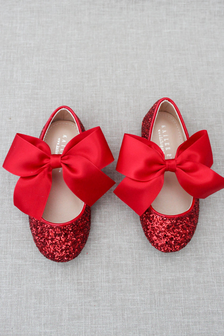 Kids Pink Shoes, Flower Girls Shoes, Birthday Shoes, Glitter Flats ...