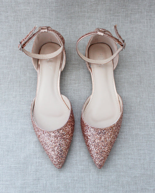 Women Rose Gold Shoes, Bridal Shoes, Bridesmaids Shoes, Prom Shoes ...