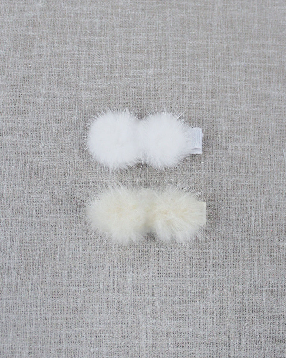 Faux Fur Puff Hair Clip- Hair Accessories for Girls, Flower Girls ...