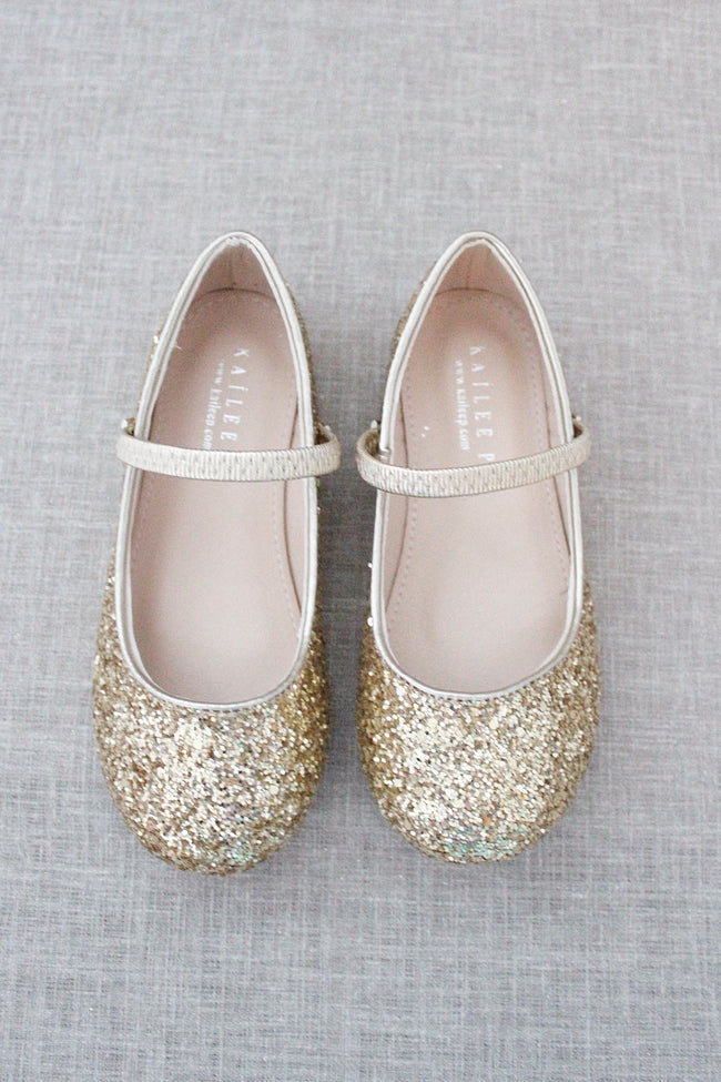Girls Rose Gold Shoes, Ballet flats, Mary Jane, Heels, Birthday Shoes ...