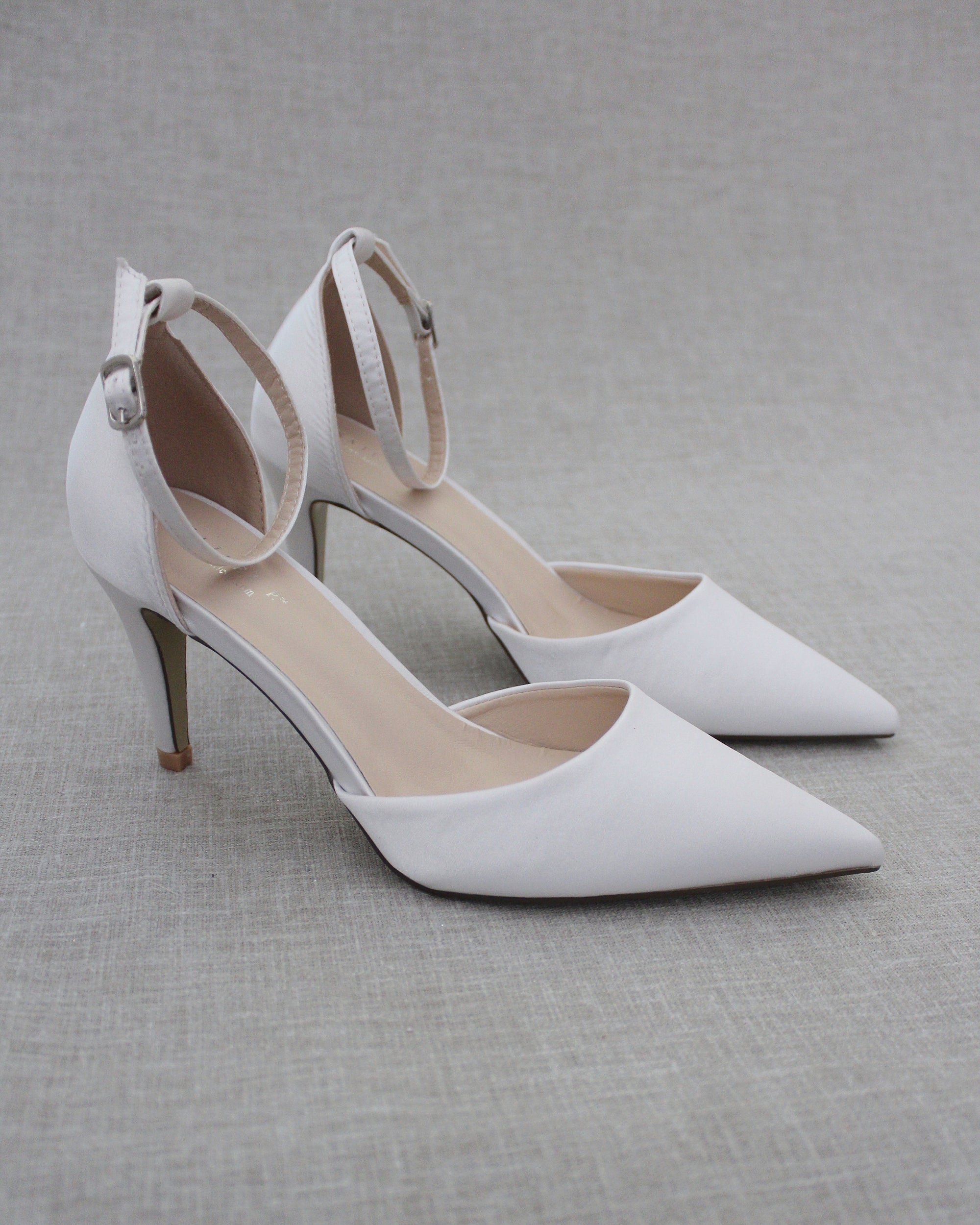 Simple Satin Wedding Heels, Bridesmaid Shoes, Bridal Shoes,Formal Shoes ...