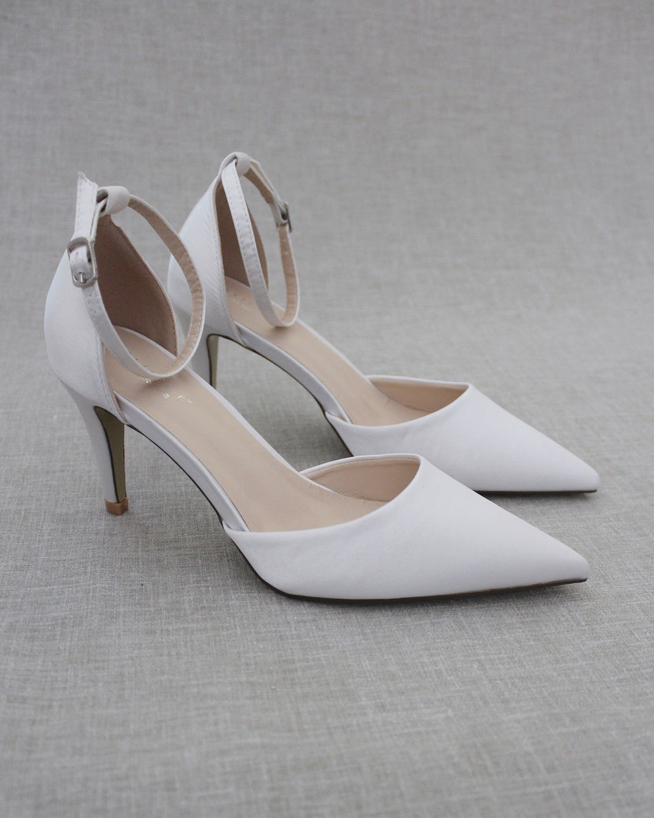 Simple Satin Wedding Heels, Bridesmaid Shoes, Bridal Shoes,Formal Shoes ...